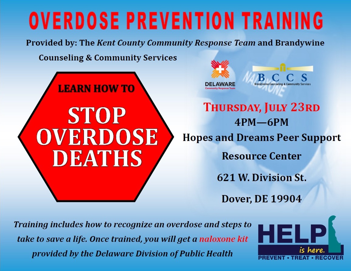 Overdose Prevention Training – Dover – BCCS | Brandywine Counseling ...